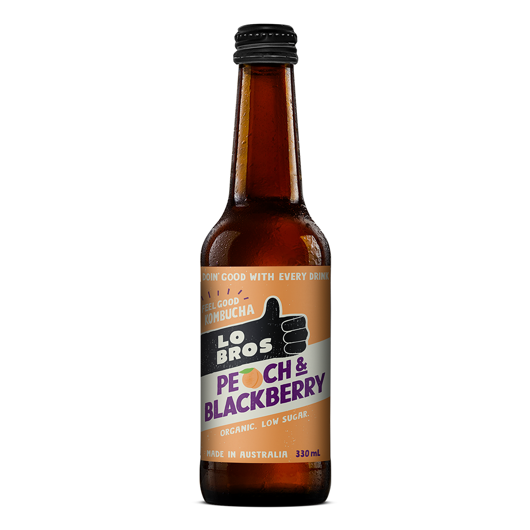 Peach & Blackberry Kombucha 330ml – lobros