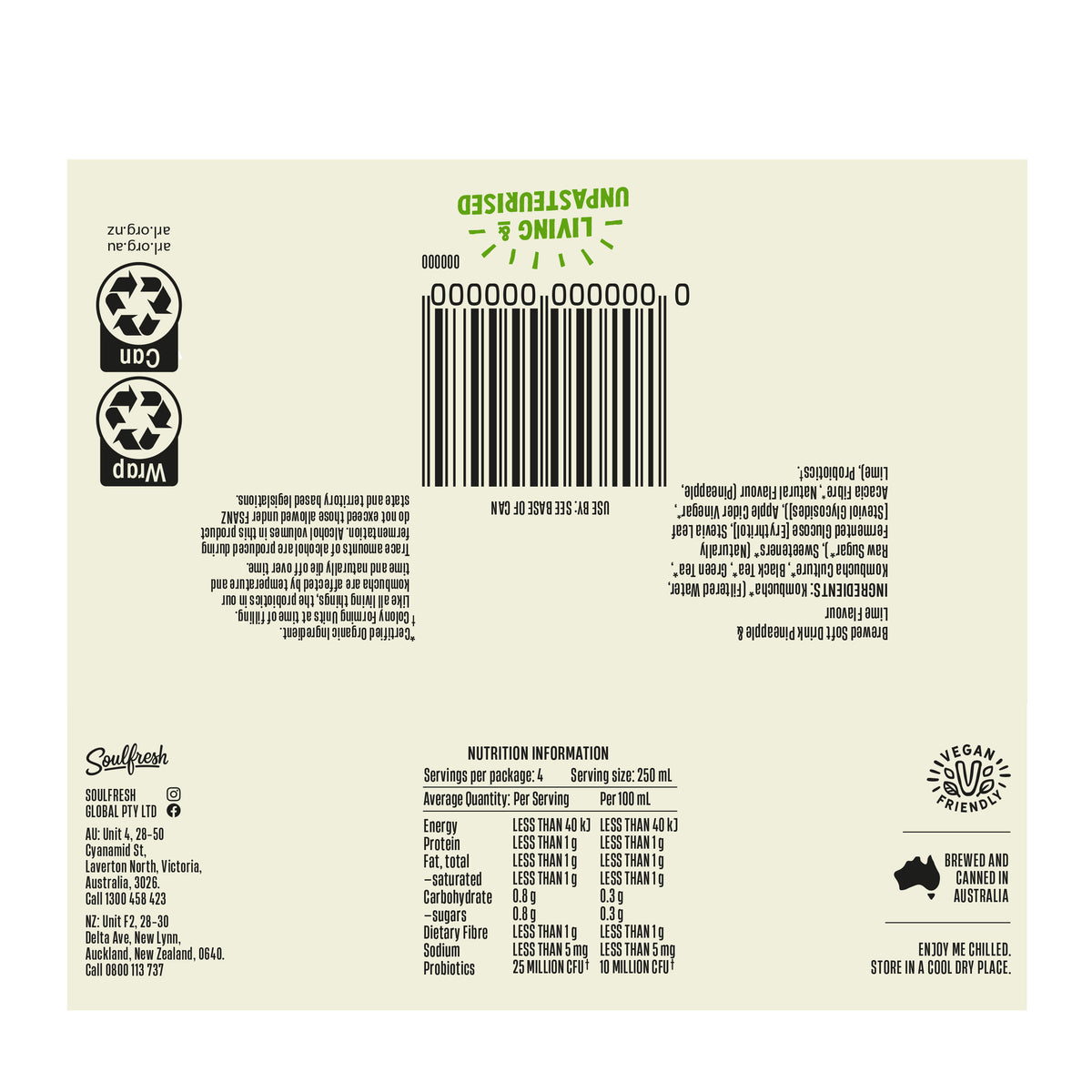 Pineapple & Lime 4x250ml – lobros