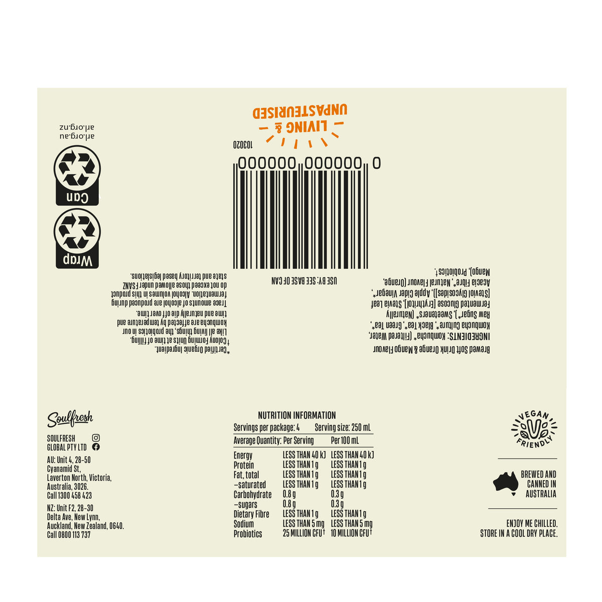 Orange & Mango 4x250ml – lobros